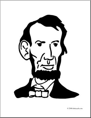 Clip Art: US: President Lincoln (coloring page) – Abcteach