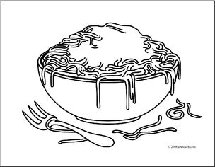 Clip Art: Pasta (coloring page) – Abcteach