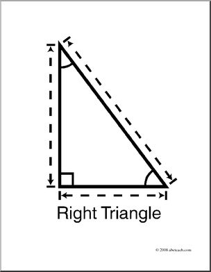 Clip Art: Shapes: Triangle: Right Geometry Labeled (coloring page ...