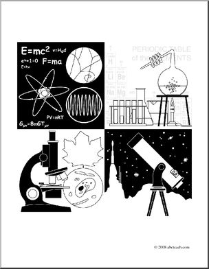 Clip Art: Science (coloring page) – Abcteach