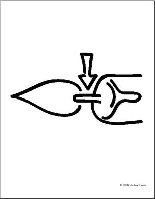 Clip Art: Basic Words: Wick (coloring page) – Abcteach