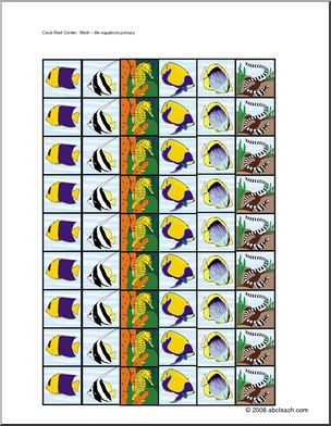 Learning Center: Coral Reef – Math – Colored Tiles (pre-k/primary ...