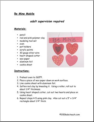 Craft: Be Mine Mobile – Abcteach