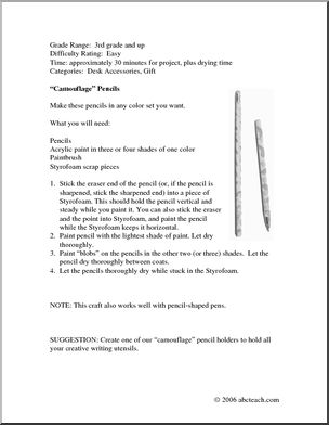 Craft: Camouflage CD book (upper elem) – Abcteach