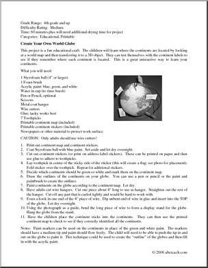 Craft: Make a Globe (upper elem) – Abcteach