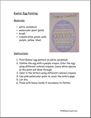 Following Directions: Easter (pre-K) – Abcteach