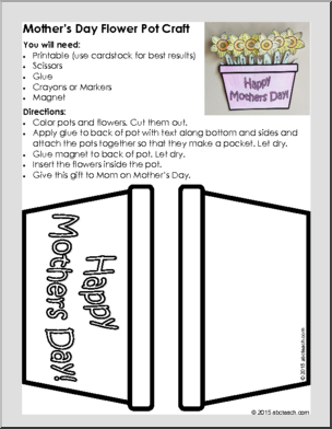 Craft: Mother’s Day Flower Pot – Abcteach