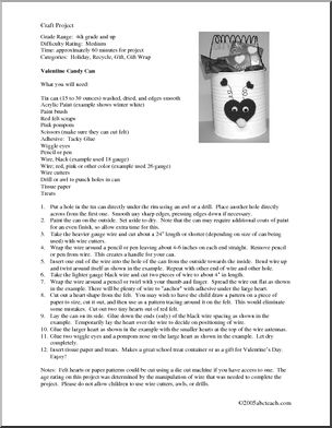 Craft: Valentine Candy Can (upper elementary) – Abcteach