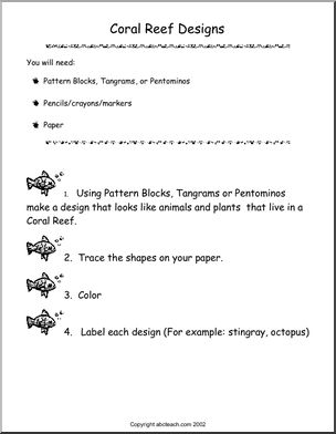 Learning Center: Coral Reef – Designs (elem) – Abcteach