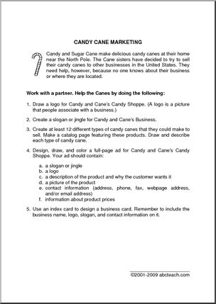 Writing Paper: Candy Canes – Abcteach