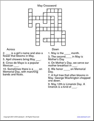 Crossword: Opposites – Abcteach