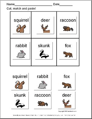 Cut and Paste: Animals – Abcteach