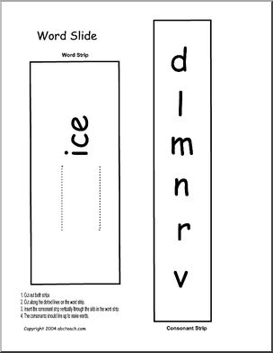 Wordslide: “ice” words – Abcteach