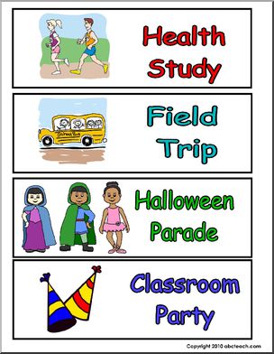 Daily Schedule Cards: Pictures Set 51 (color) – Abcteach