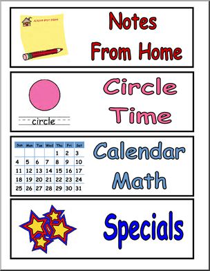 Daily Schedule Cards: Pictures Set 53 (color) – Abcteach