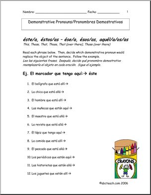 demostrativo/demonstrative – Abcteach