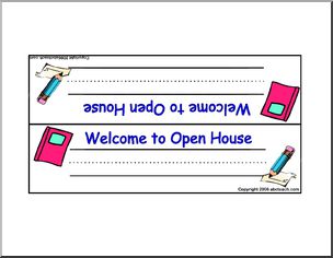 Foldable Desk Tag: Welcome to Open House – Abcteach