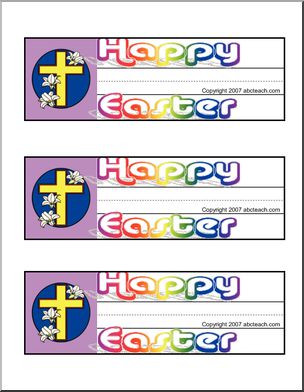 Desk Tag: Easter – Cross (color) – Abcteach