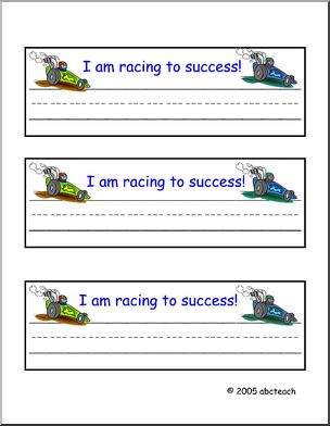 Desk Tag: I Am Racing to Success (race car) – Abcteach