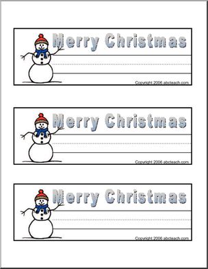 Desk Tag: Snowman – Abcteach