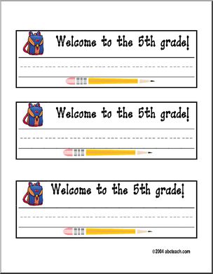 Desk Tag: Welcome to the 5th grade! – Abcteach