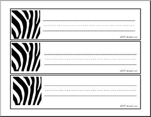 Desk Tag: African Animal – Zebra – Abcteach