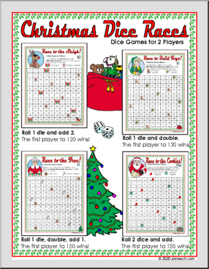 Christmas Dice Races – Abcteach
