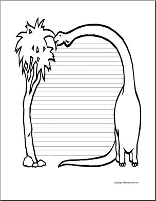 Border Paper: Dinosaur (blackline) – Abcteach