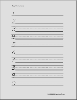Handwriting Practice: Numbers 0-9 (DN-Style Font) – Abcteach