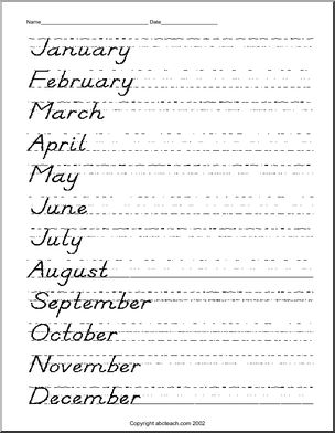 Handwriting Packet: February – DN-Style Font Manuscript – Abcteach