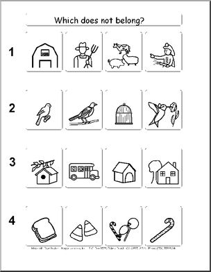 Worksheet: What does not belong? (miscellaneous theme) – Abcteach