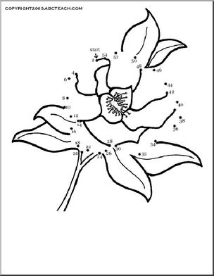 Dot to Dot: Flower (to 54 by 2s) – Abcteach