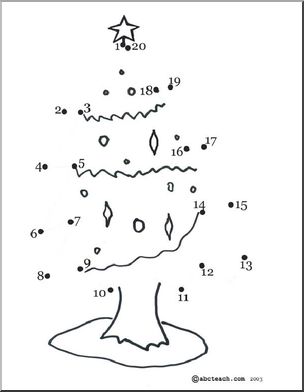 Dot to Dot: Christmas – Tree (to 20) – Abcteach