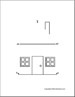 Clip Art: Basic Shapes: House 2 B&W – Abcteach
