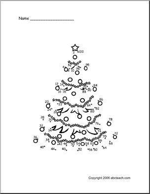 Dot to Dot: Christmas Tree (by 2s) – Abcteach