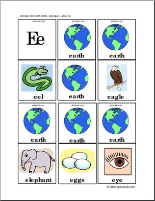 Dominoes: Letter Ee (color) – Abcteach