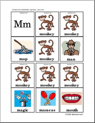 Dominoes: Letter Mm (color) – Abcteach