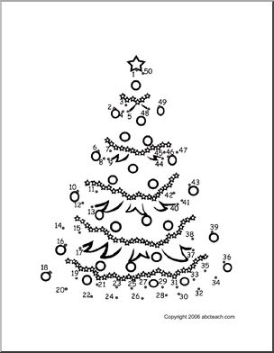 Dot to Dot: Christmas – Tree (to 20) – Abcteach
