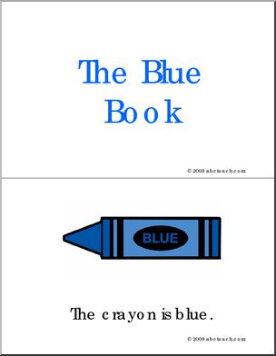 Early Reader Booklet: Colors – The Blue Book – Abcteach