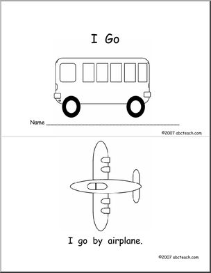 Early Reader: “I go… ” (b/w) – Abcteach