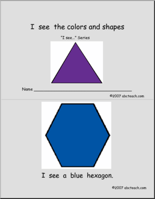 “I see… ” (shapes and colors) Early Reader – Abcteach
