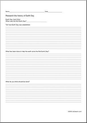 Report Planner: Earth Day – Abcteach