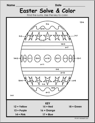 Holiday/Seasonal: Easter Solve & Color Packet – Abcteach
