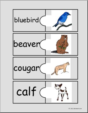 Easy Puzzle: Animals (color) – Abcteach