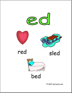 Word Family – ED Words Poster – Abcteach