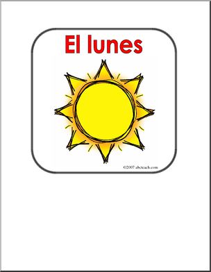 Spanish: Poster – “El lunes” (elementaria) – Abcteach
