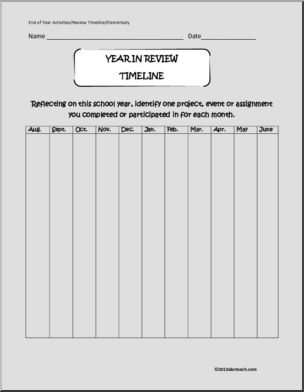 Summer Writing – Year in Review Timeline (elem) – Abcteach