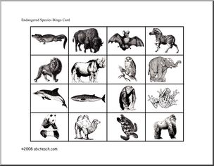 Bingo Cards: Endangered Animals (elem/upper elem) – Abcteach