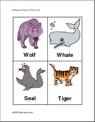 Flashcards: Endangered Animals (primary/elem) – color – Abcteach