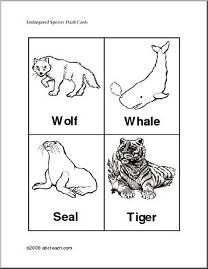 Flashcards: Endangered Animals (primary/elem) – Abcteach
